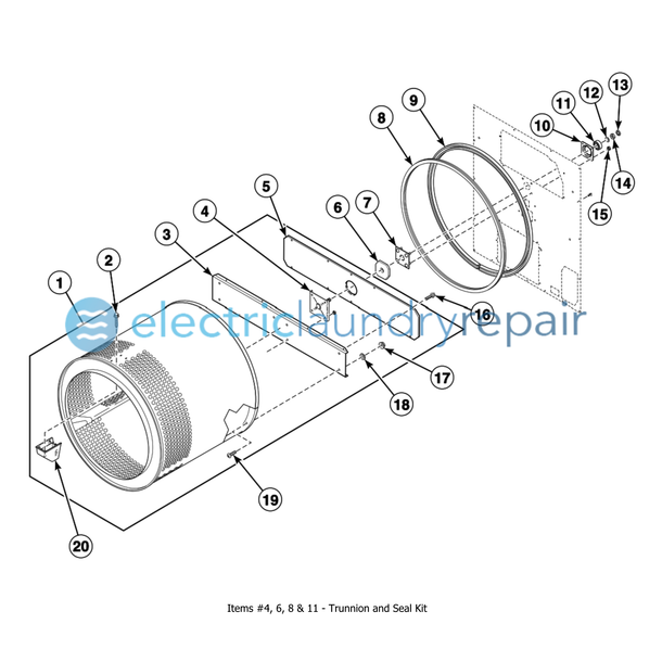 Speed Queen #70564803 Seal Kit, Trunnion and | Dryer Replacement Part ...